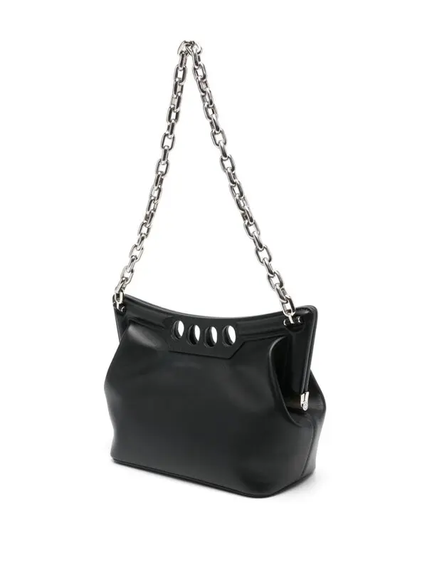 Alexander Mcqueen The Mini Peak Leather Shoulder Bag - Black