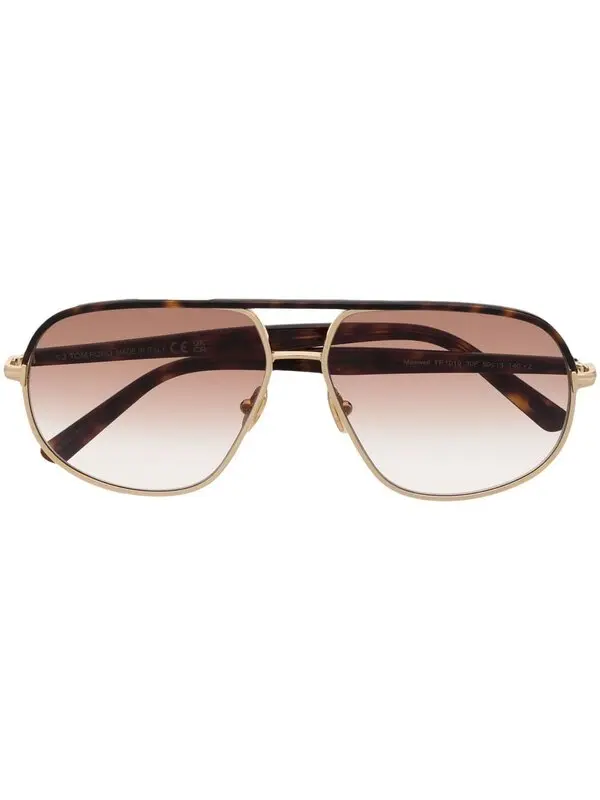 TOM FORD Pilot-frame Sunglasses - Gold