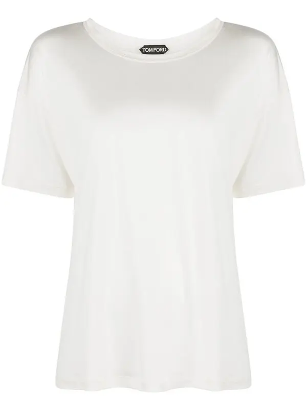 TOM FORD Short-sleeve Silk T-shirt - White