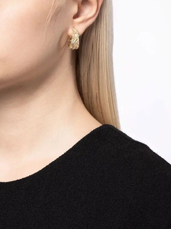 Yvonne Léon 9kt Yellow Diamond Hoop Earrings