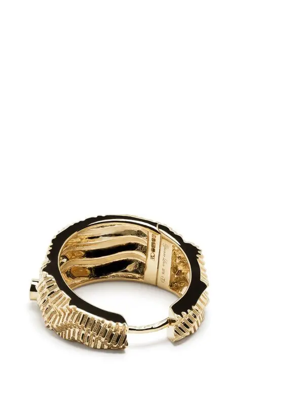 Yvonne Léon 9kt Yellow Diamond Hoop Earrings
