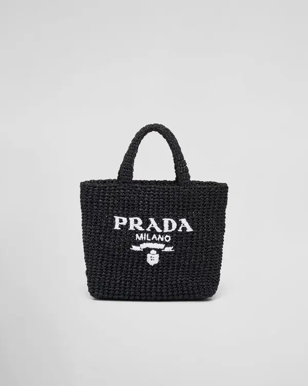Prada Small Crochet Tote - Black