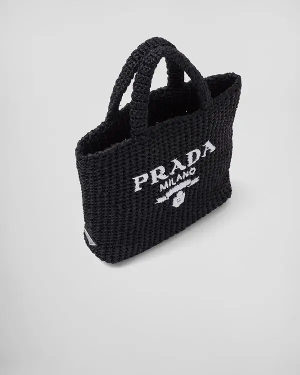 Prada Small Crochet Tote - Black