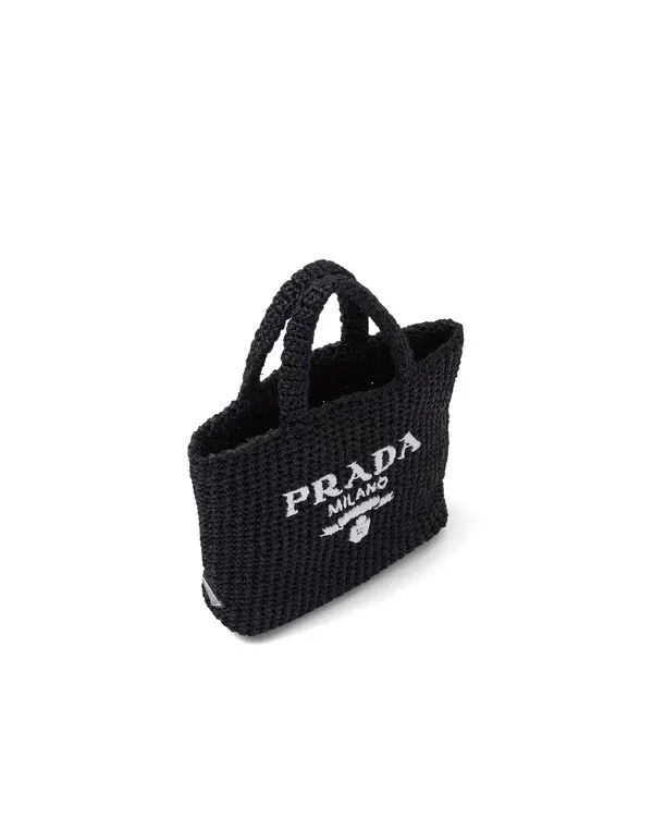 Prada Small Crochet Tote - Black
