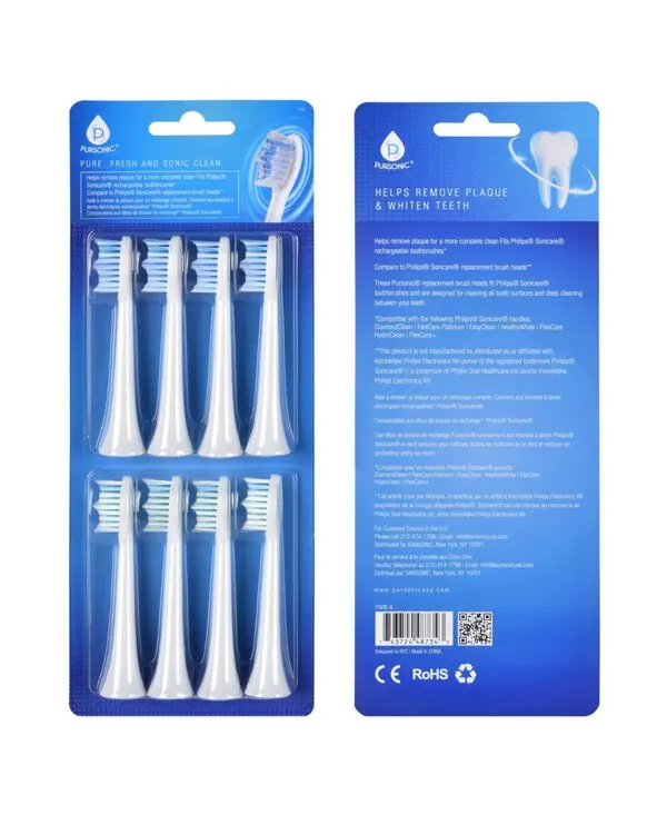 PURSONIC Replacement Toothbrush Heads - Open White