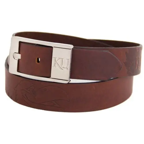 EAGLES WINGS Kansas Jayhawks Leather Belt - Brown