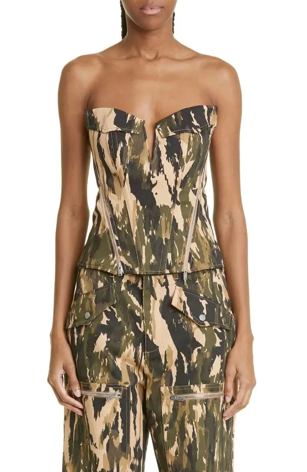 DION LEE Camo V-wire Corset Top