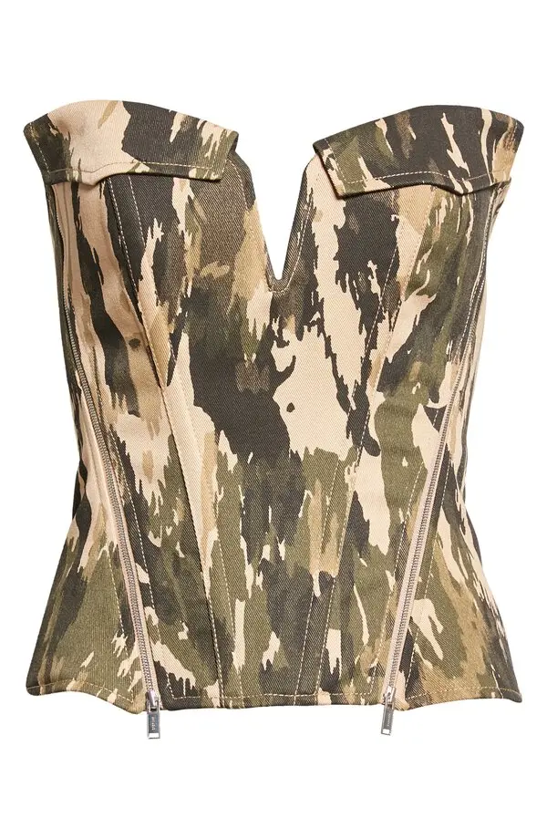 DION LEE Camo V-wire Corset Top