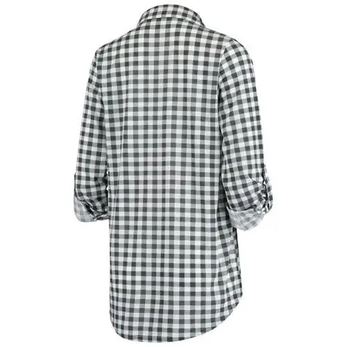 CONCEPTS SPORT Oakland Athletics Wanderer Plaid Long Sleeve Shirt - Charcoal