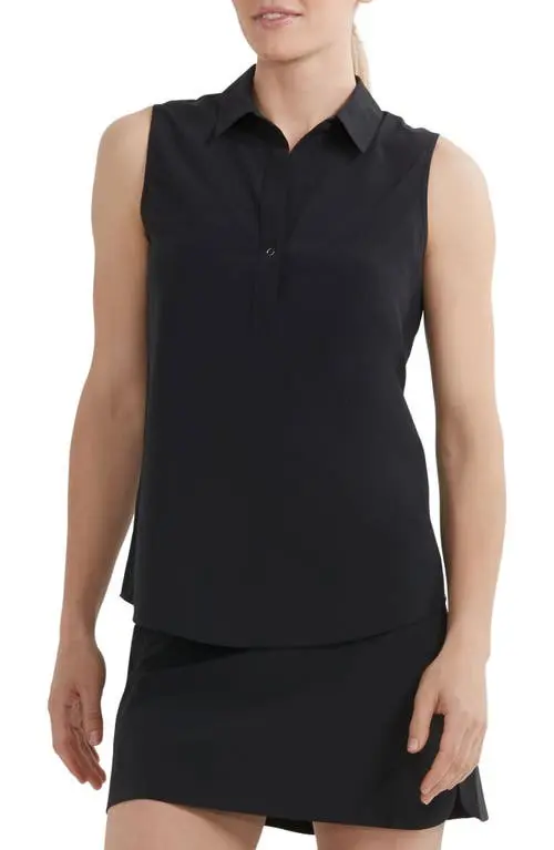 NIC+ZOE Nz Active Tech Stretch Collar Tank - Black Onyx