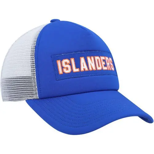 Adidas White New York Islanders Team Plate Trucker Snapback Hat