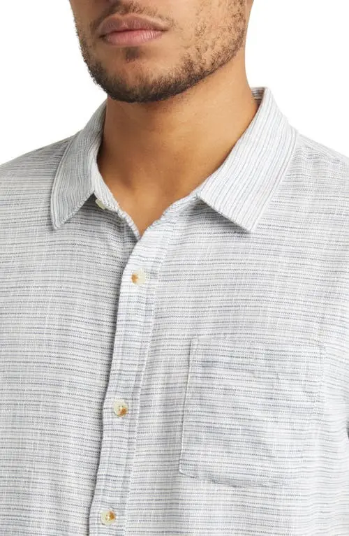 Marine Layer Stripe Short Sleeve Selvage Button-up Shirt