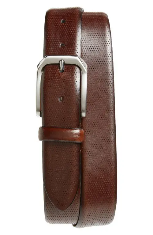 Johnston & Murphy Calfskin Belt - Burgundy