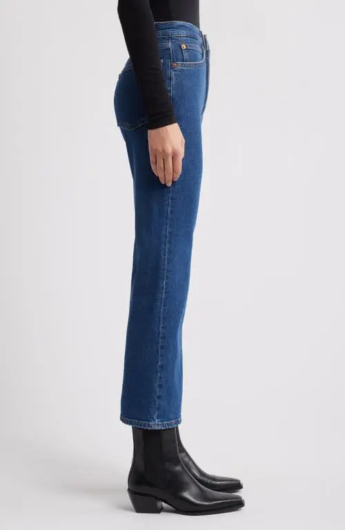 RE/DONE 70s High-rise Ankle Bootcut Jeans - Faded Rider