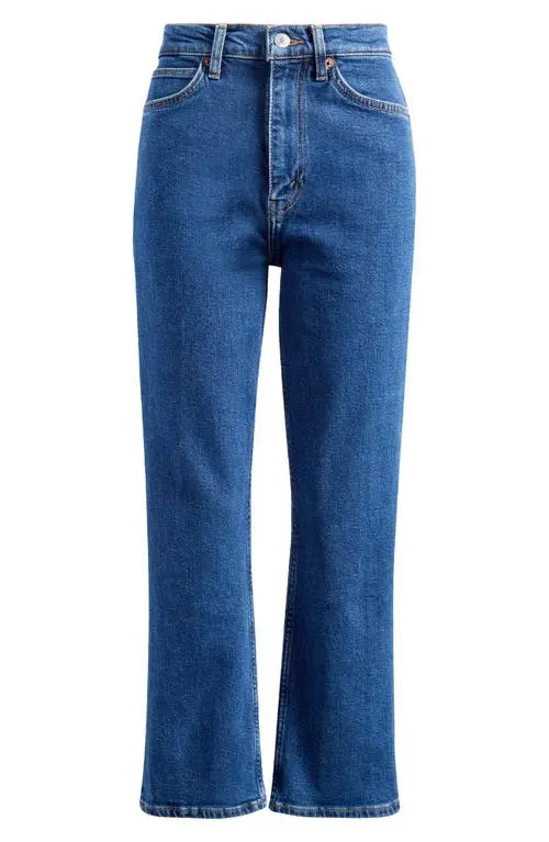 RE/DONE 70s High-rise Ankle Bootcut Jeans - Faded Rider