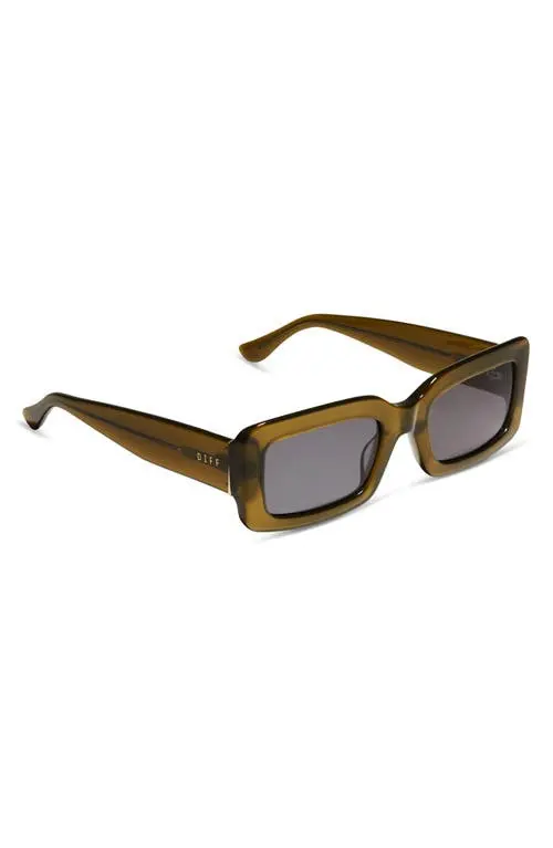 DIFF Indy 51mm Polarized Rectangle Sunglasses - Olive/grey