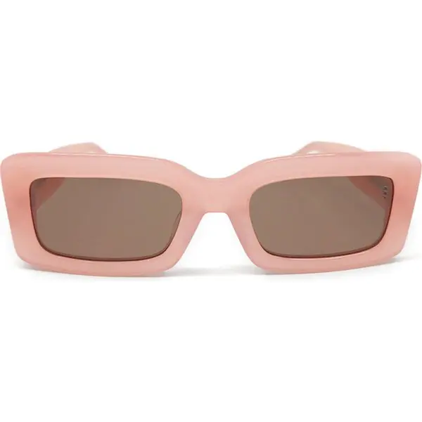 DIFF Indy 51mm Polarized Rectangle Sunglasses - Peach / Brown Gradient