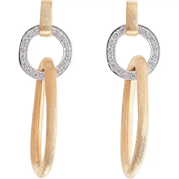 Marco Bicego Jaipur Diamond Drop Earrings - Yl/wh Gold