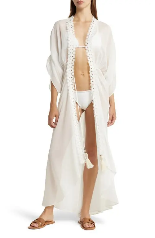 Ramy Brook Raelynn Lace Trim Cover-up - White