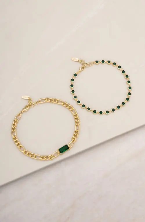 Ettika Set Of Chain & Cubic Zirconia Anklets