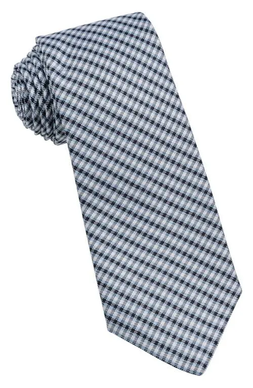 W.R.K Plaid Silk Neck Tie - Blue