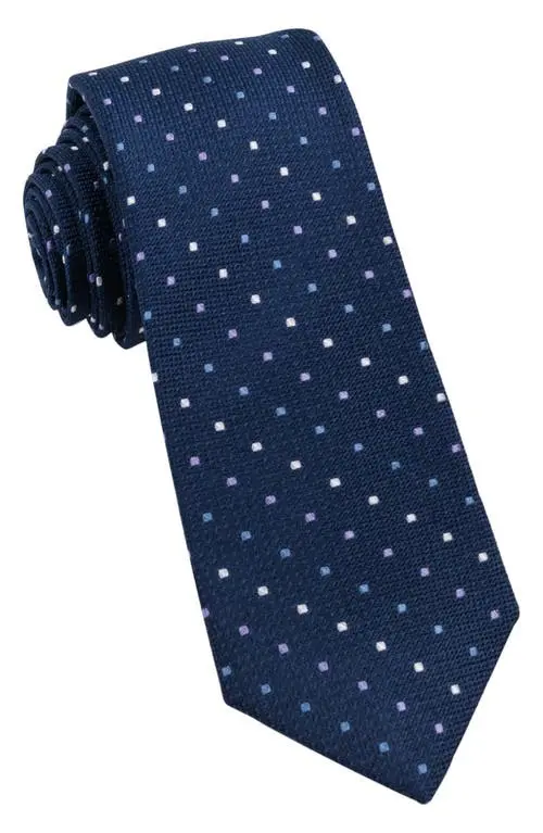 W.R.K Multi Dot Silk Neck Tie - Navy