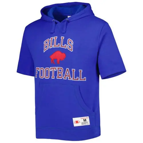 Mitchell & Ness Buffalo Bills Washed Short Sleeve Pullover Hoodie