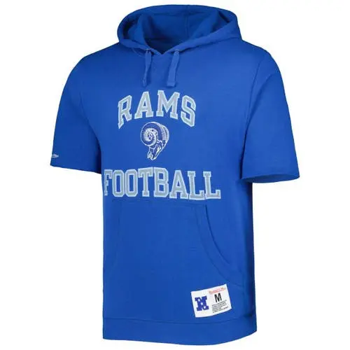 Mitchell & Ness Los Angeles Rams Washed Short Sleeve Pullover Hoodie