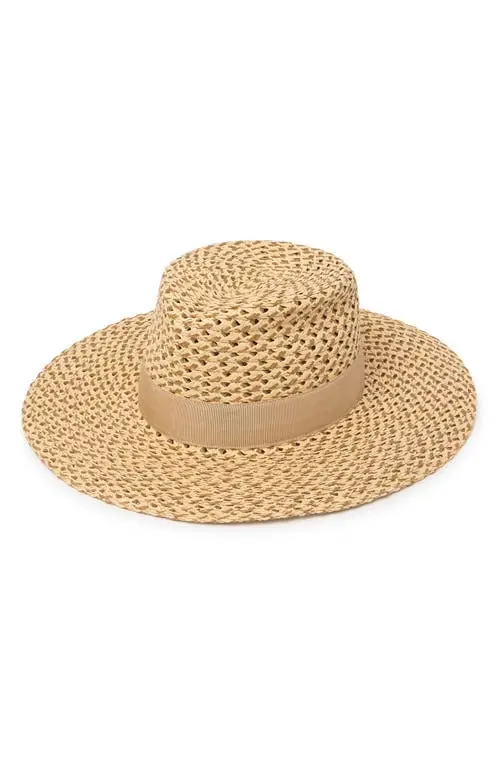 Eric Javits Cannes Ii Wide Brim Woven Fedora - Peanut