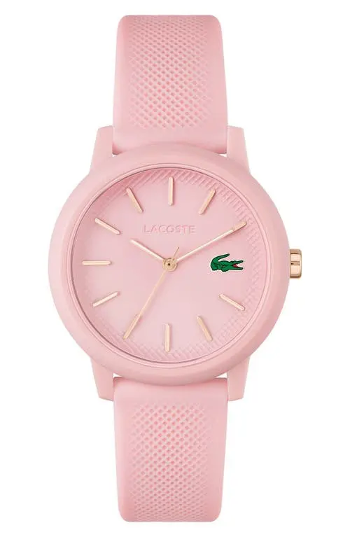 Lacoste 12.12 Silicone Strap Watch - Pink