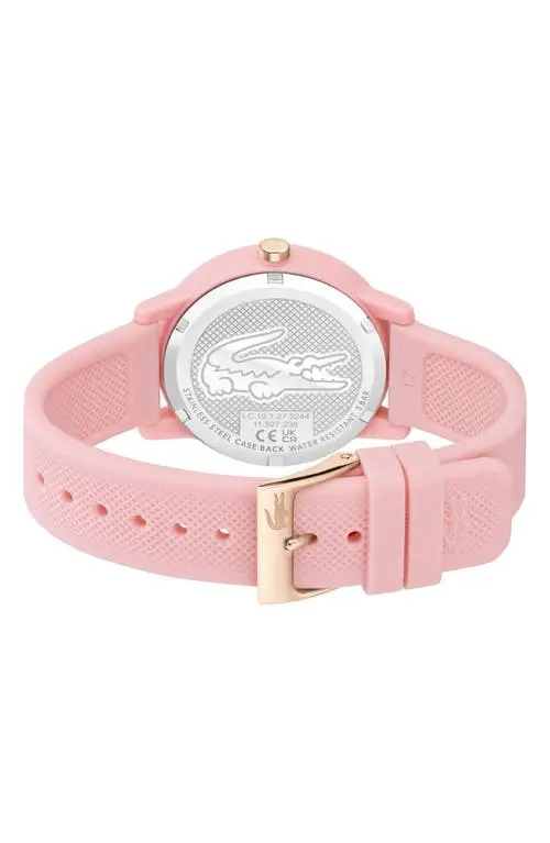 Lacoste 12.12 Silicone Strap Watch - Pink