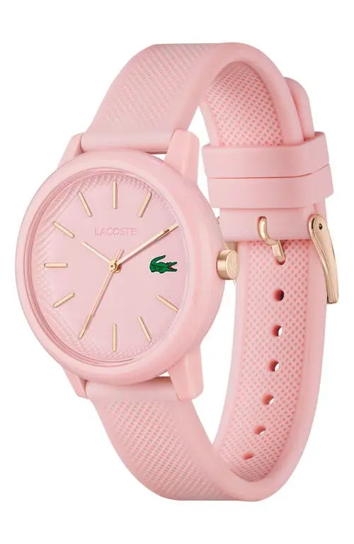 Lacoste 12.12 Silicone Strap Watch - Pink