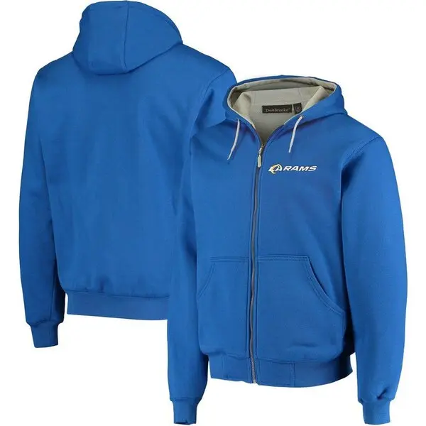 DUNBROOKE Los Angeles Rams Craftsman Thermal-lined Full-zip Hoodie - Royal