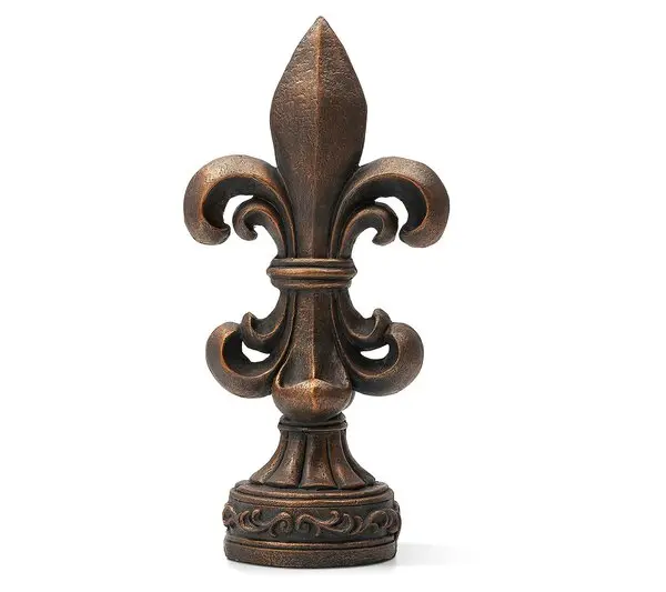 GLITZHOME 27' Bronzelike Standing Fleur-de-lis Arden Statue - One-color