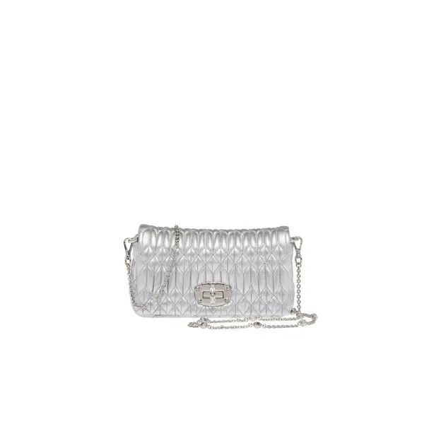 Miu Miu Miu Crystal Nappa Leather Mini-bag - Silver