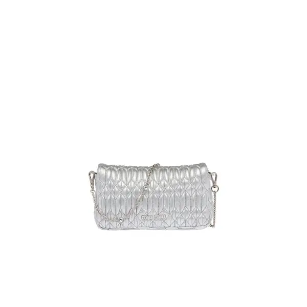 Miu Miu Miu Crystal Nappa Leather Mini-bag - Silver