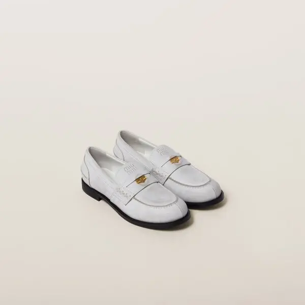 Miu Miu Vintage-effect Leather Penny Loafers