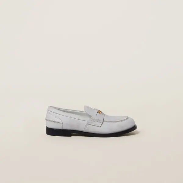 Miu Miu Vintage-effect Leather Penny Loafers