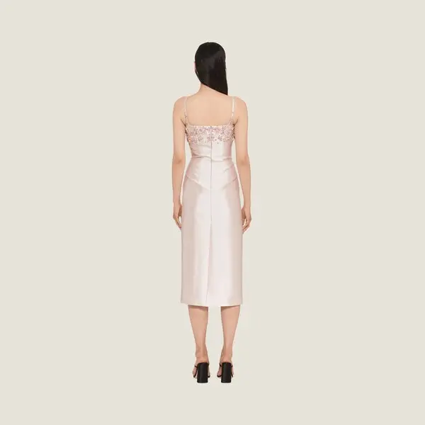 miu miu embroidered satin dress Crystal-Embroidered Satin Mini Dress