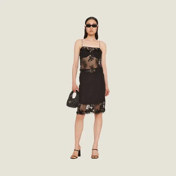 Miu Miu Embroidered Lace Skirt