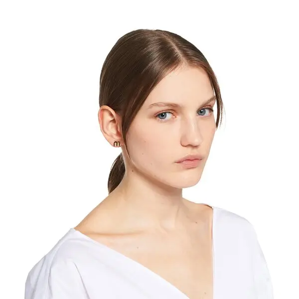 Miu Miu Enameled Metal Earrings - Black