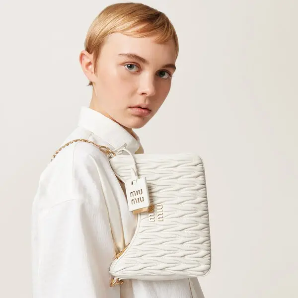 Miu Miu Matelassé Nappa Leather Shoulder Bag