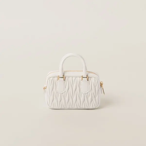 Miu Miu Arcadie Matelassé Nappa Leather Micro Bag White