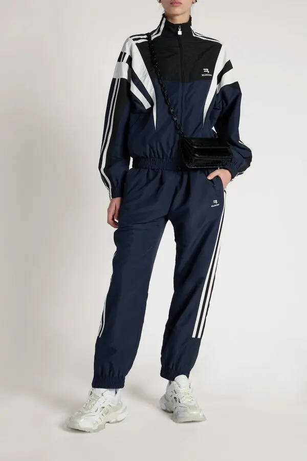 Balenciaga Striped Shell Track Pants - Blue | Editorialist