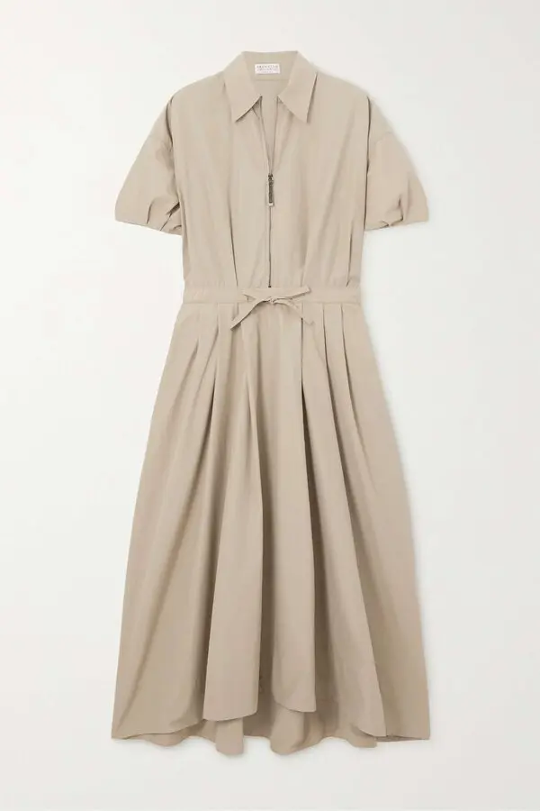 Brunello Cucinelli Belted Shell Midi Dress