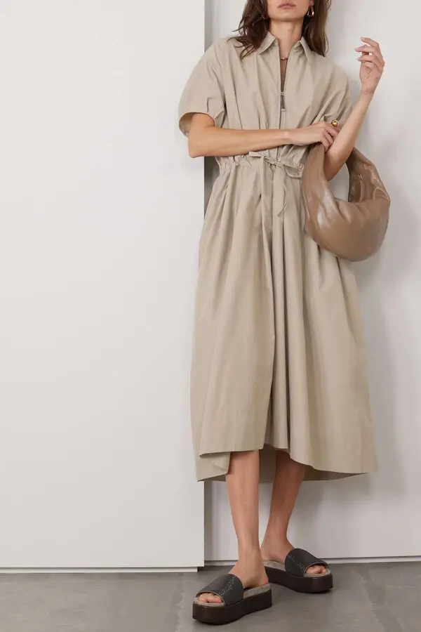 Brunello Cucinelli Belted Shell Midi Dress