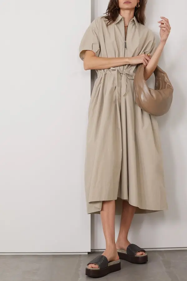 Brunello Cucinelli Belted Shell Midi Dress
