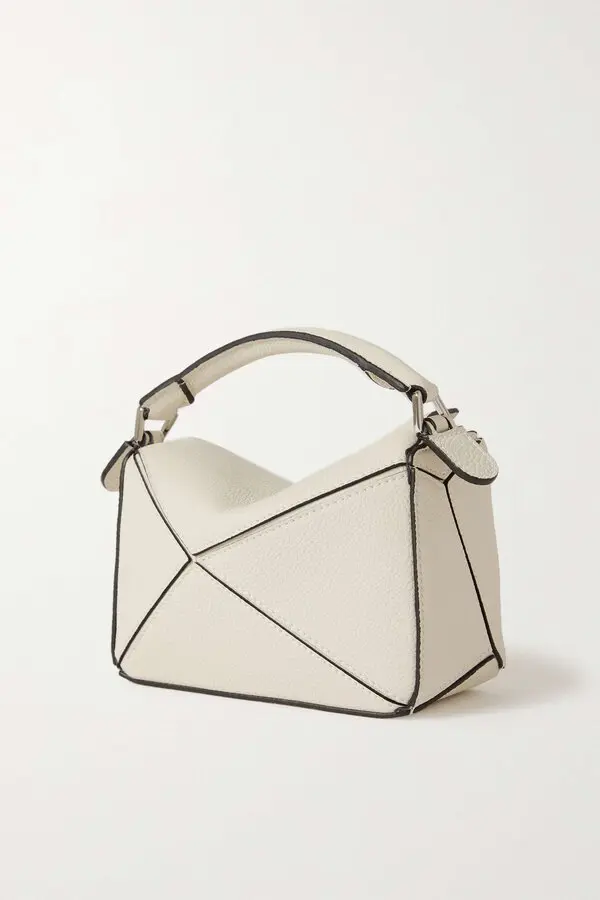 Loewe Puzzle Mini Textured-Leather Shoulder Bag - White | Editorialist