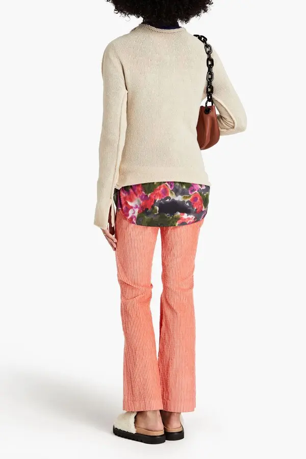 Marni Two-tone Cashmere And Wool-blend Sweater
