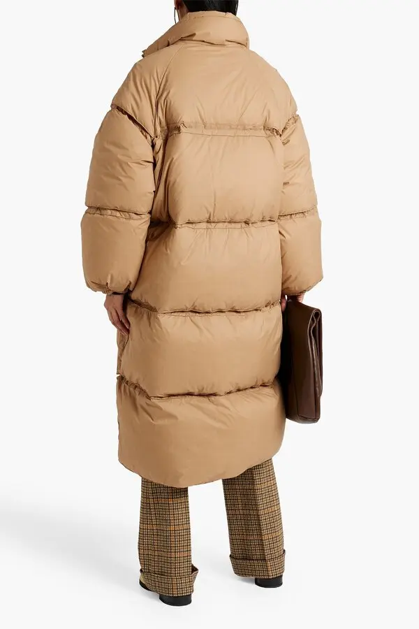 Stand Studio Alana Oversized Quilted Down Coat In Sand - 85% Off